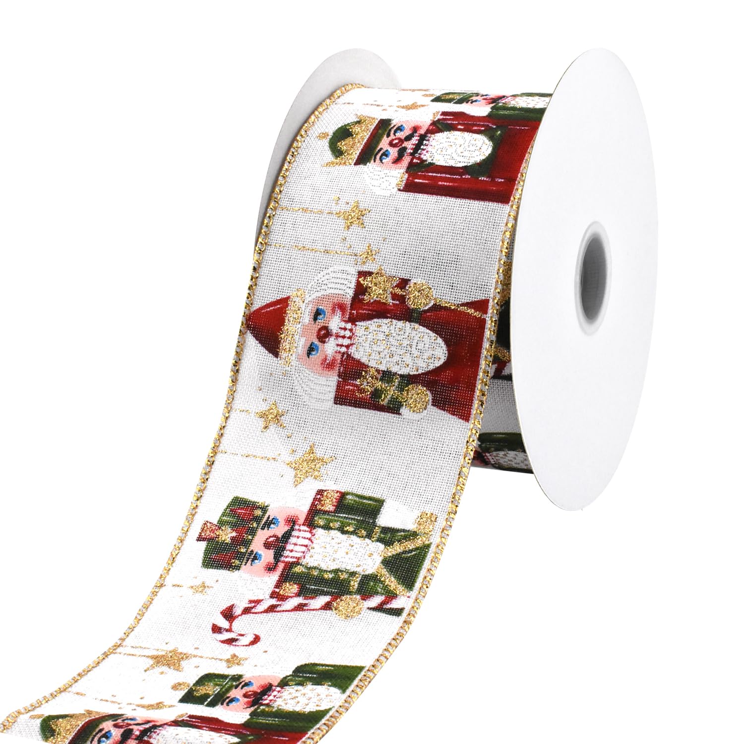 Homeford Sparkle Nutcracker Wired Ribbon, 2-1/2-Inch, 10-Yard