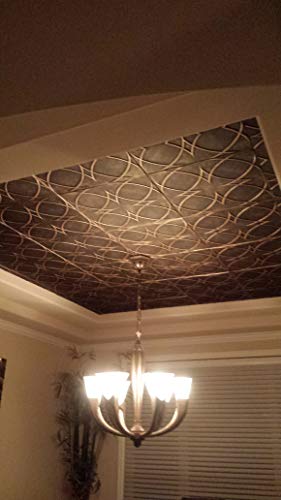 A La Maison Ceilings R82 Circles and Stars Foam Glue-up Ceiling Tile (128 sq. ft./Case), Pack of 48, Plain White