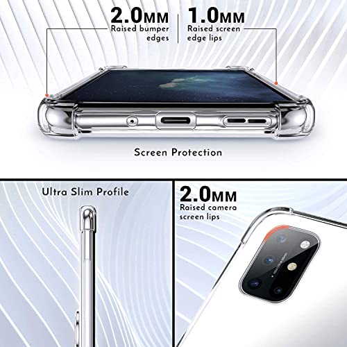 Shields Up for OnePlus 8T Case, 1+8T Case, Minimalist Wallet Case with Card Holder and Ring Kickstand/Stand, [Drop Protection] Slim Protective Cover for OnePlus 8T - Clear