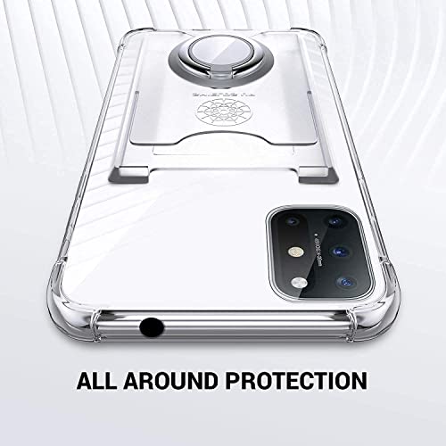 Shields Up for OnePlus 8T Case, 1+8T Case, Minimalist Wallet Case with Card Holder and Ring Kickstand/Stand, [Drop Protection] Slim Protective Cover for OnePlus 8T - Clear