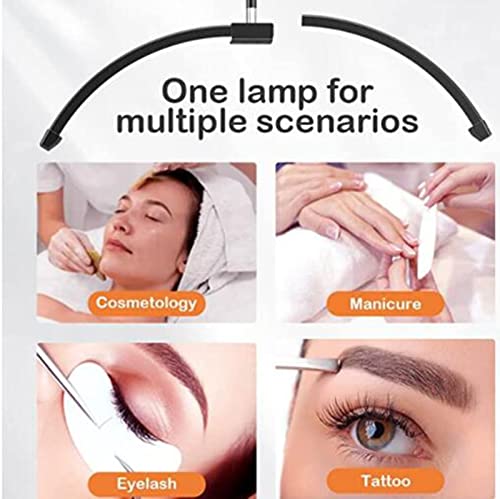QQXX LED Floor Half Moon Lash Light Floor Lamp for Reading,Eyelash Extensions LED Floor Light，Lash Lamp,Adjustable Standing Lamp with Remote,Tattoo Light,Salon Cosmetic SPA Pmu Lamp , White