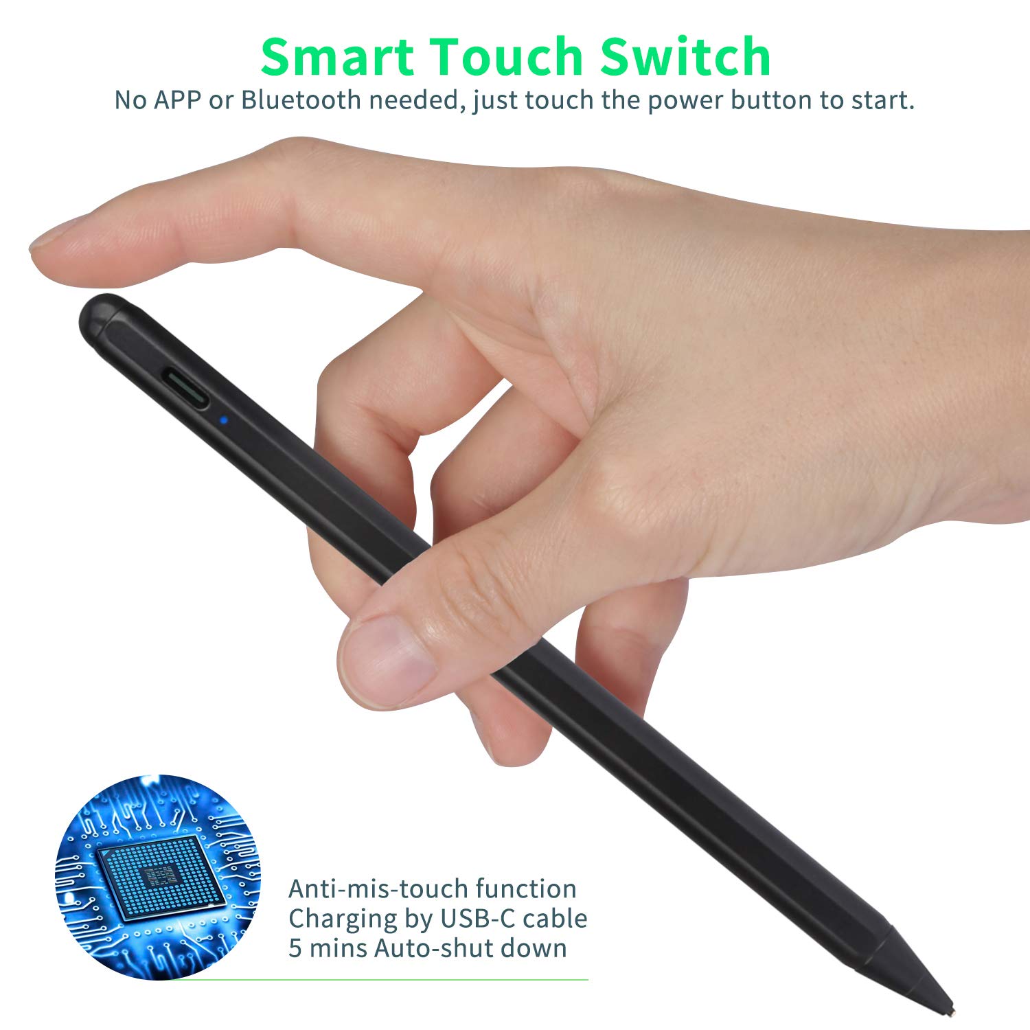 Active Stylus for Lenovo Yoga 7i/9i 2-in-1 Pen, Electronic Digital Pencil Compatible with Lenovo Yoga 7i/9i Stylus Pens,Good for Sketching and Note-Taking Pens with Type-C Rechargeable, Black