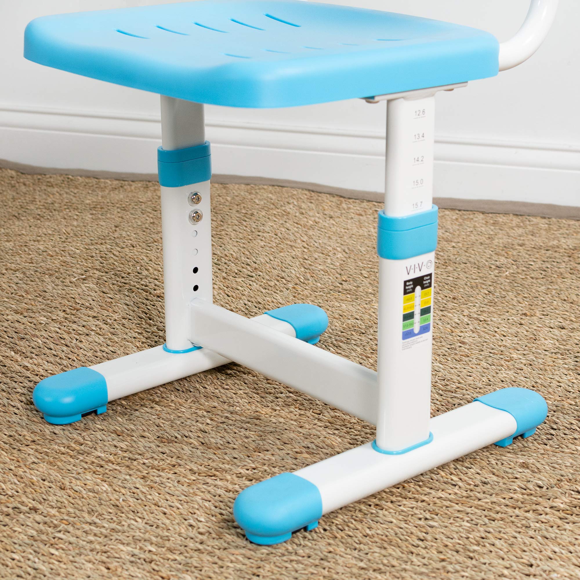 VIVO Height Adjustable Kids' Desk Chair, Chair Only, Multifunctional Interactive Workstation for School Study or Play, Children's Ergonomic Seat with Back, Blue, DESK-V201B-CH