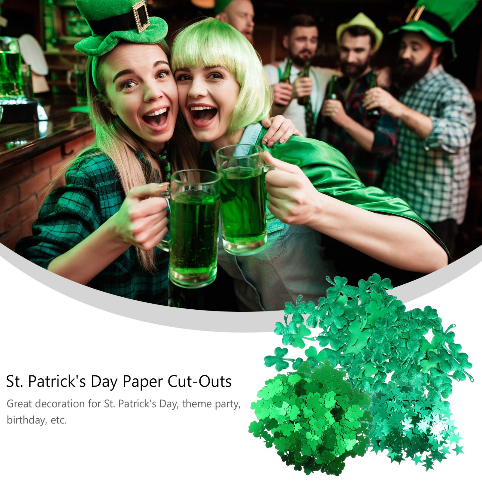 PRETYZOOM 1 Set Drip Paper Scrap St. Patricks Day Decor Prop Favor Wedding Diy Table Crafts Shamrocks Table Confetti Lucky Irish Confetti Shamrock Party Favor Make up Sprinkle Pvc