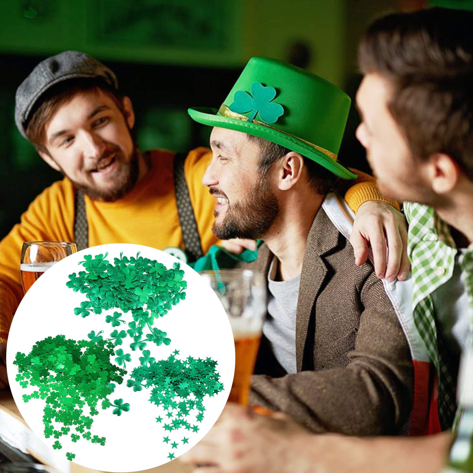 PRETYZOOM 1 Set Drip Paper Scrap St. Patricks Day Decor Prop Favor Wedding Diy Table Crafts Shamrocks Table Confetti Lucky Irish Confetti Shamrock Party Favor Make up Sprinkle Pvc