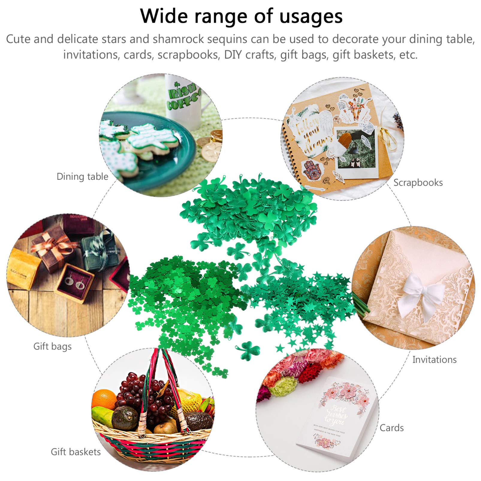 PRETYZOOM 1 Set Drip Paper Scrap St. Patricks Day Decor Prop Favor Wedding Diy Table Crafts Shamrocks Table Confetti Lucky Irish Confetti Shamrock Party Favor Make up Sprinkle Pvc