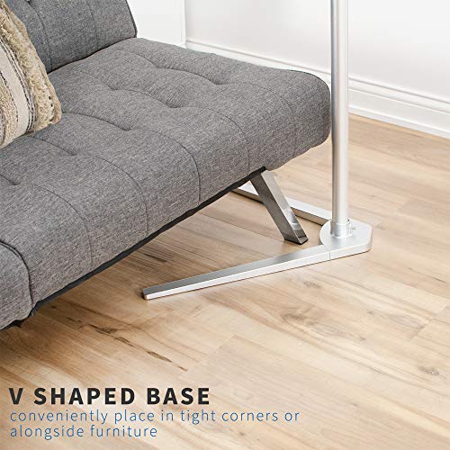 VIVO Aluminum Laptop Floor Stand for 4 to 14 inch Mobile Phones & Tablets, 12 to 17 inch Laptops, Height Adjustable 360 Degree Rotating Arm with Ventilated Tray, Silver STAND-LAP1F