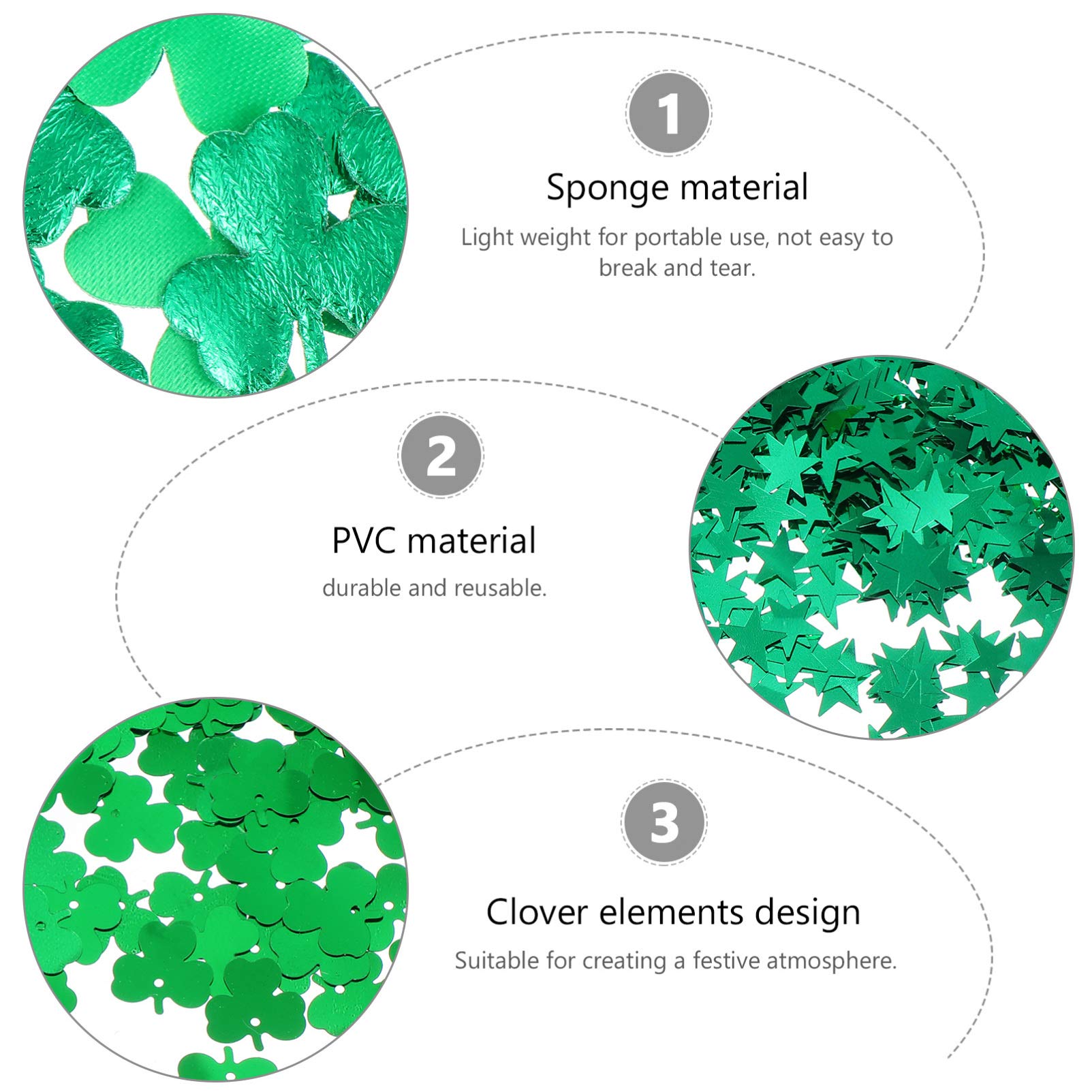 PRETYZOOM 1 Set Drip Paper Scrap St. Patricks Day Decor Prop Favor Wedding Diy Table Crafts Shamrocks Table Confetti Lucky Irish Confetti Shamrock Party Favor Make up Sprinkle Pvc