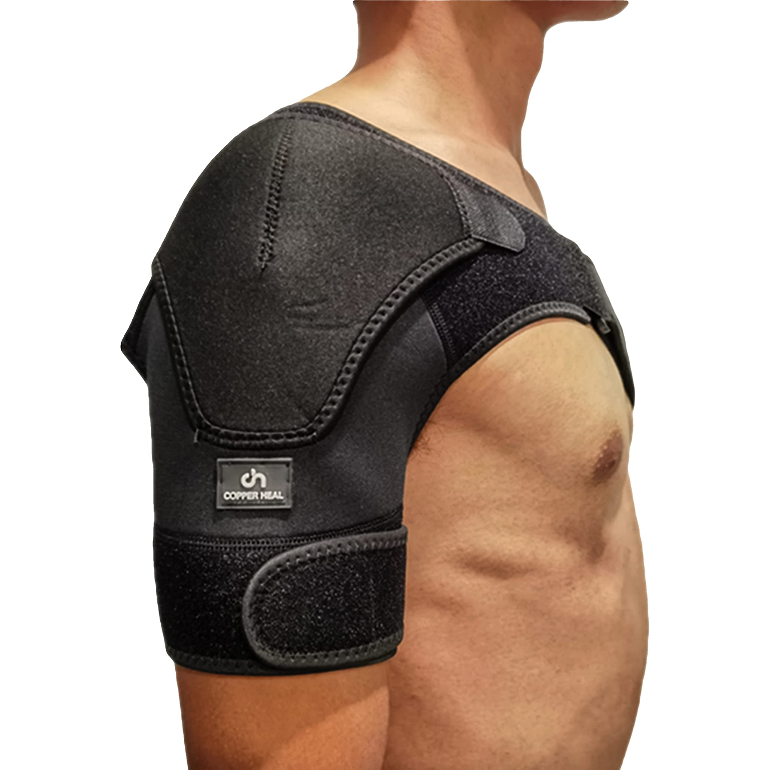 COPPER HEAL โ Shoulder Brace Adjustable Compression Copper Sleeve Torn Rotator Cuff Stability support Immobilizer wrap Tendonitis Dislocation Bursitis AC Joint Pain Relief Dislocated Strap