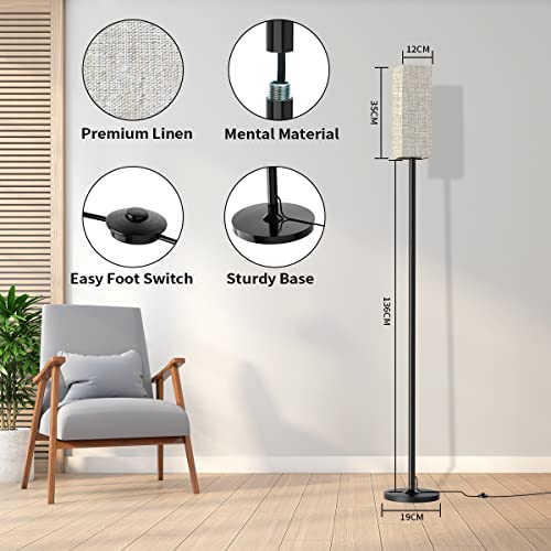 Firturezir Floor Lamp for Living Room, Modern Floor Lamp with Remote Control, Stepless Dimmable 12W Bulb Included, APP Connection and Usage Standing Lamp Tall Lamps for Living Room Bedroom