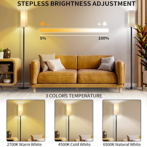 Firturezir Floor Lamp for Living Room, Modern Floor Lamp with Remote Control, Stepless Dimmable 12W Bulb Included, APP Connection and Usage Standing Lamp Tall Lamps for Living Room Bedroom