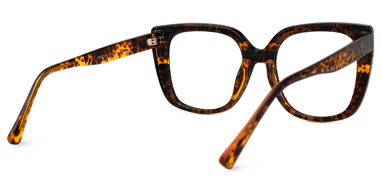 Zeelool Stylish Oversized Square Glasses with Non-prescription Clear Lens Eyewear for Women Brenda ZOP02126-01 Mauve