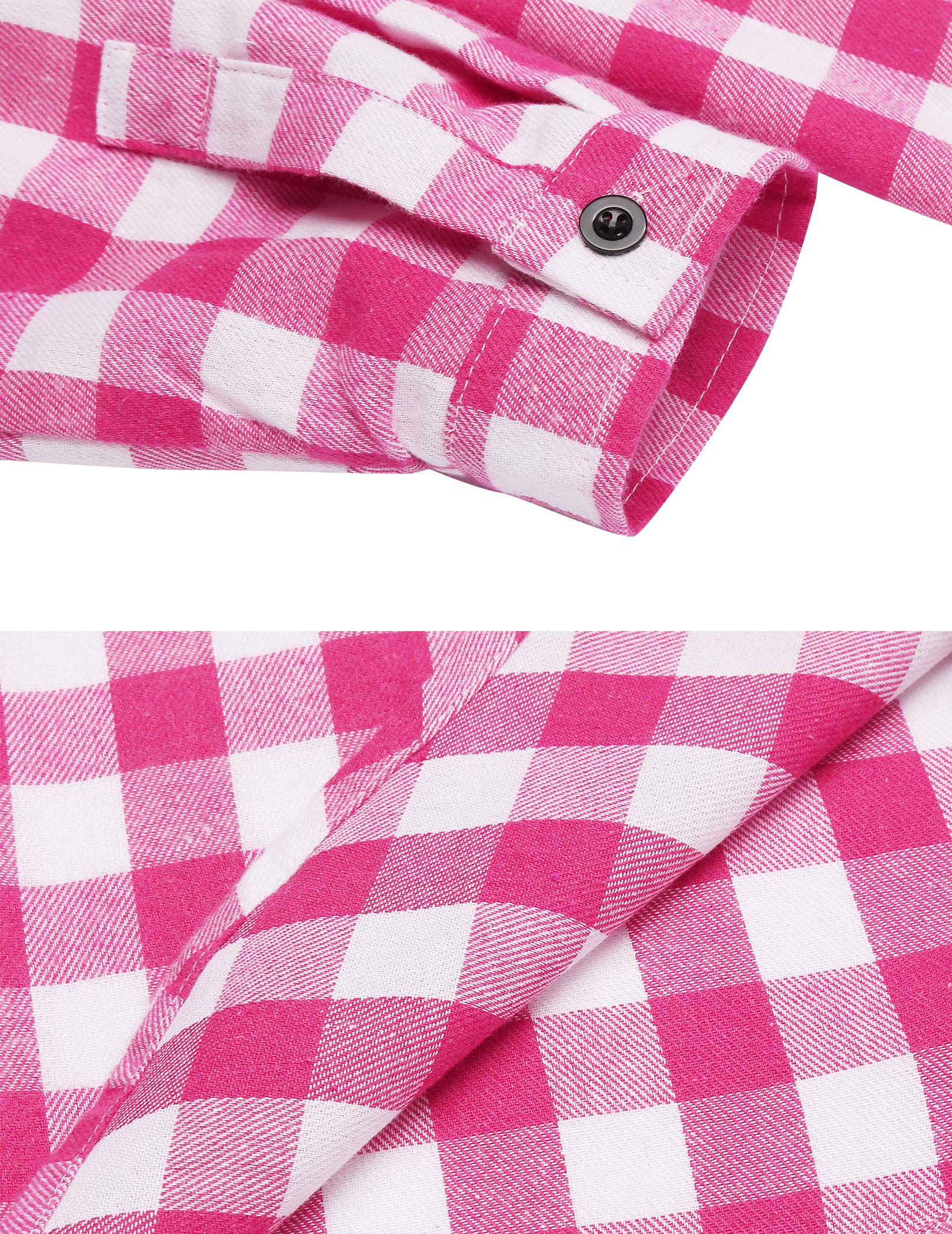 HOTOUCH Flannel Shirt for Women Long Sleeve Mid-Long Shirts with Pockets