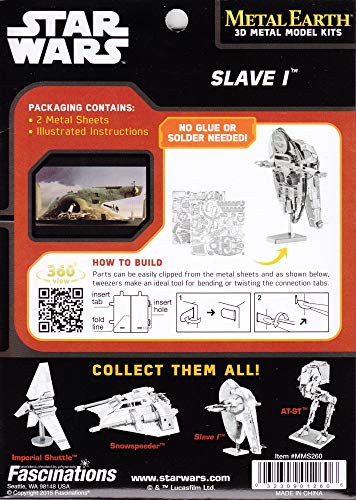 Metal Earth Star Wars Boba Fett's Starship 3D Metal Model Kit Fascinations