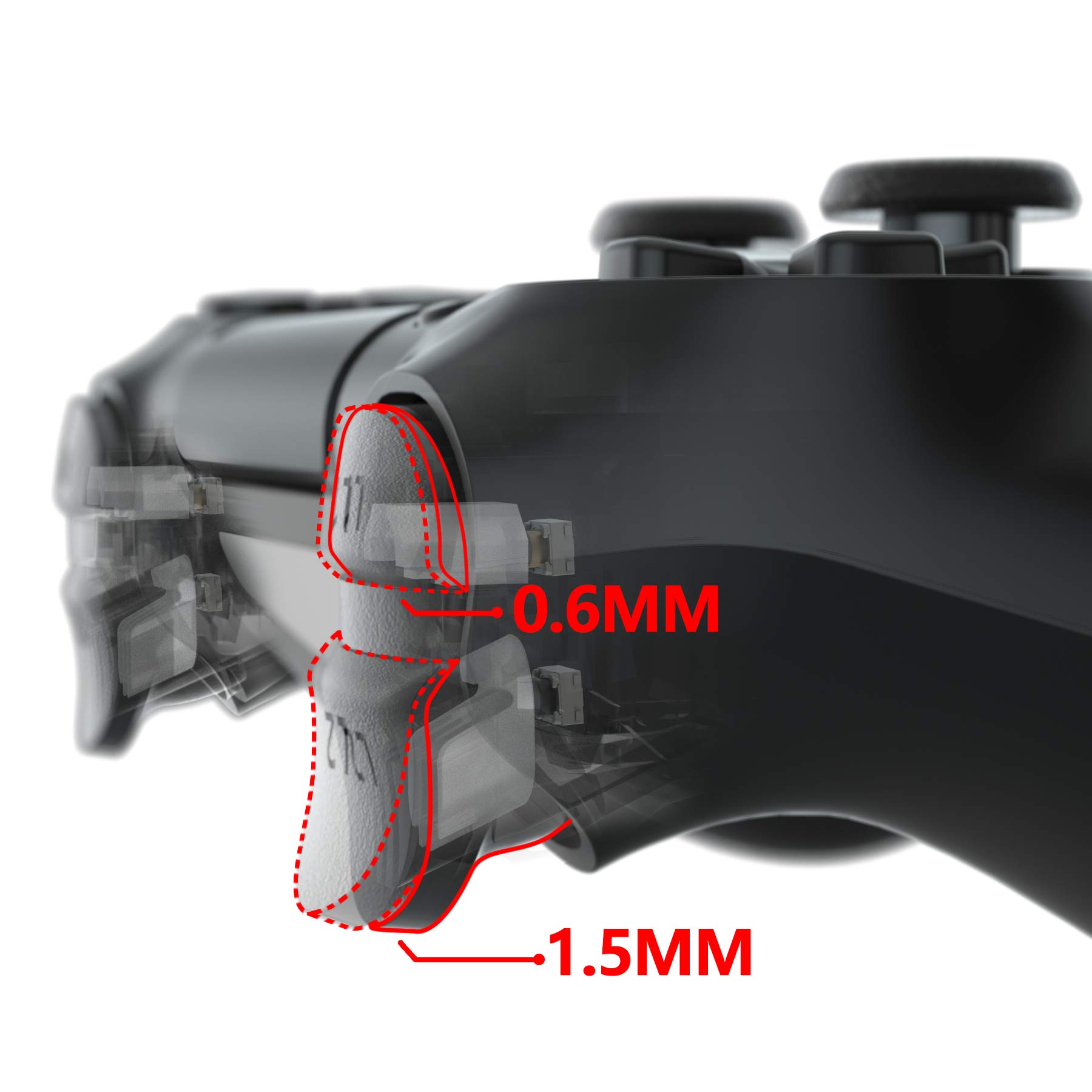 eXtremeRate Clicky Hair Trigger Kit for PS4 CUH ZCT2 Controller Shoulder Buttons, Custom Flashshot Trigger Stop Flex Cable for PS4 Slim Pro Controller JDM-040/050/055