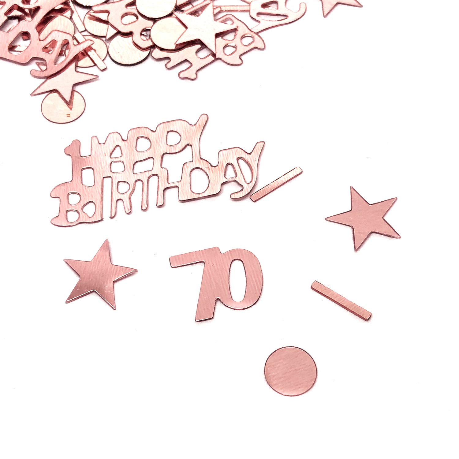 TFYU Happy Birthday Party Table Confetti - Twinkle Stars Foil Metallic Sequins Confetti and Special Events Table Scatters Decorations Confetti Decorations about 700pcs(Rose gold) (70 years old)