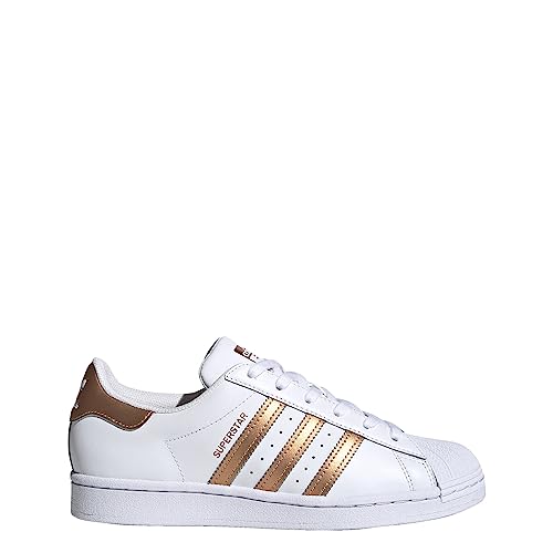 adidas Originals womens Superstar Sneaker, White/Copper Metallic/Black, 7 US