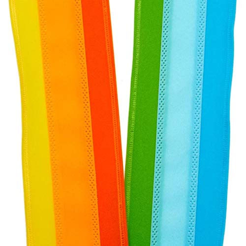 2 1/2" X 10 Yards Tri-Striped Velvet Wired Ribbon - Orange - Roll 1