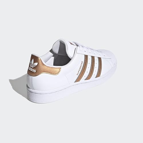 adidas Originals womens Superstar Sneaker, White/Copper Metallic/Black, 7 US
