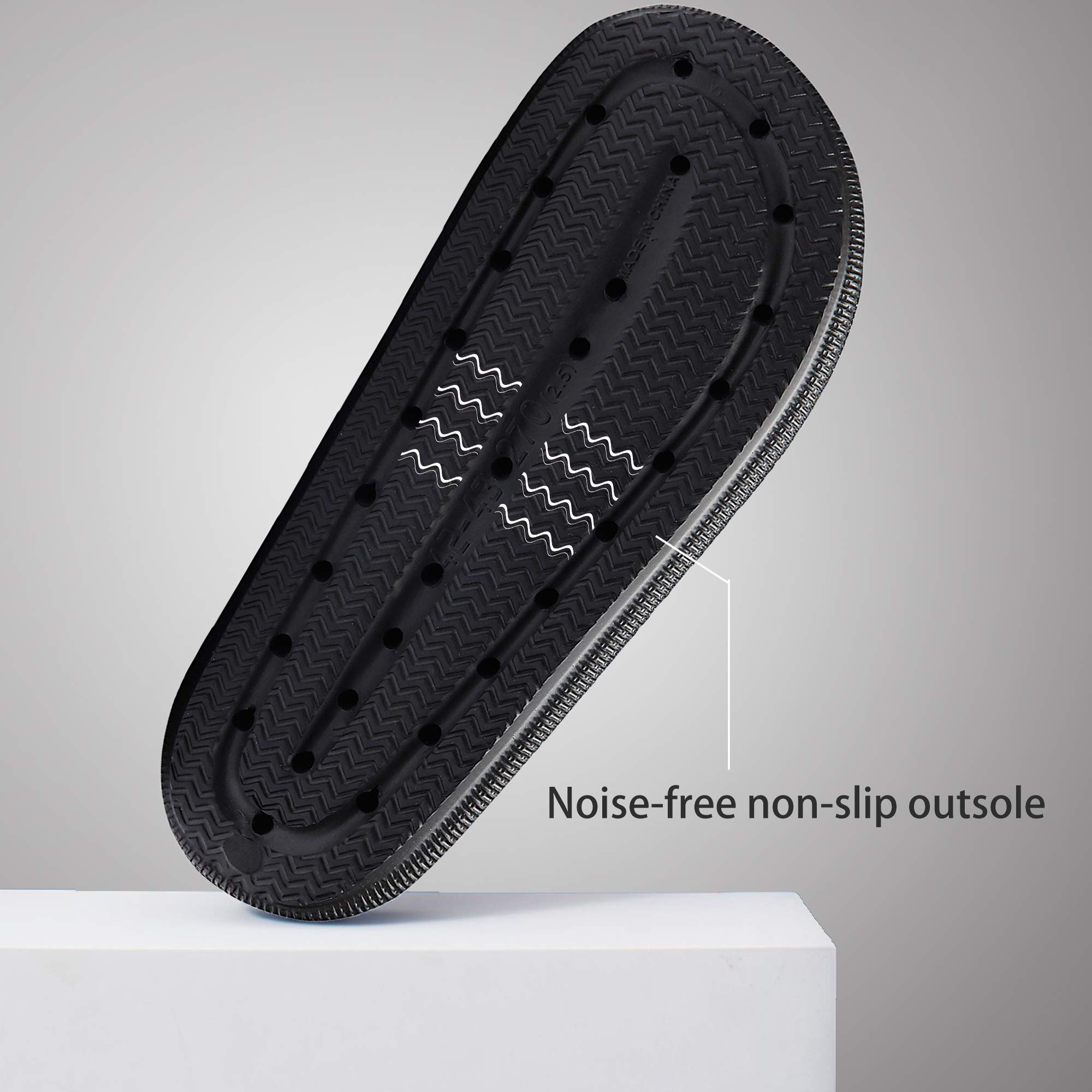 Slippers for Women and Men Quick Drying Bathroom Shower Sandals Open Toe Soft Cushioned Extra Thick Non-Slip Massage Pool Gym House Slipper for Indoor & Outdoor black 44-45