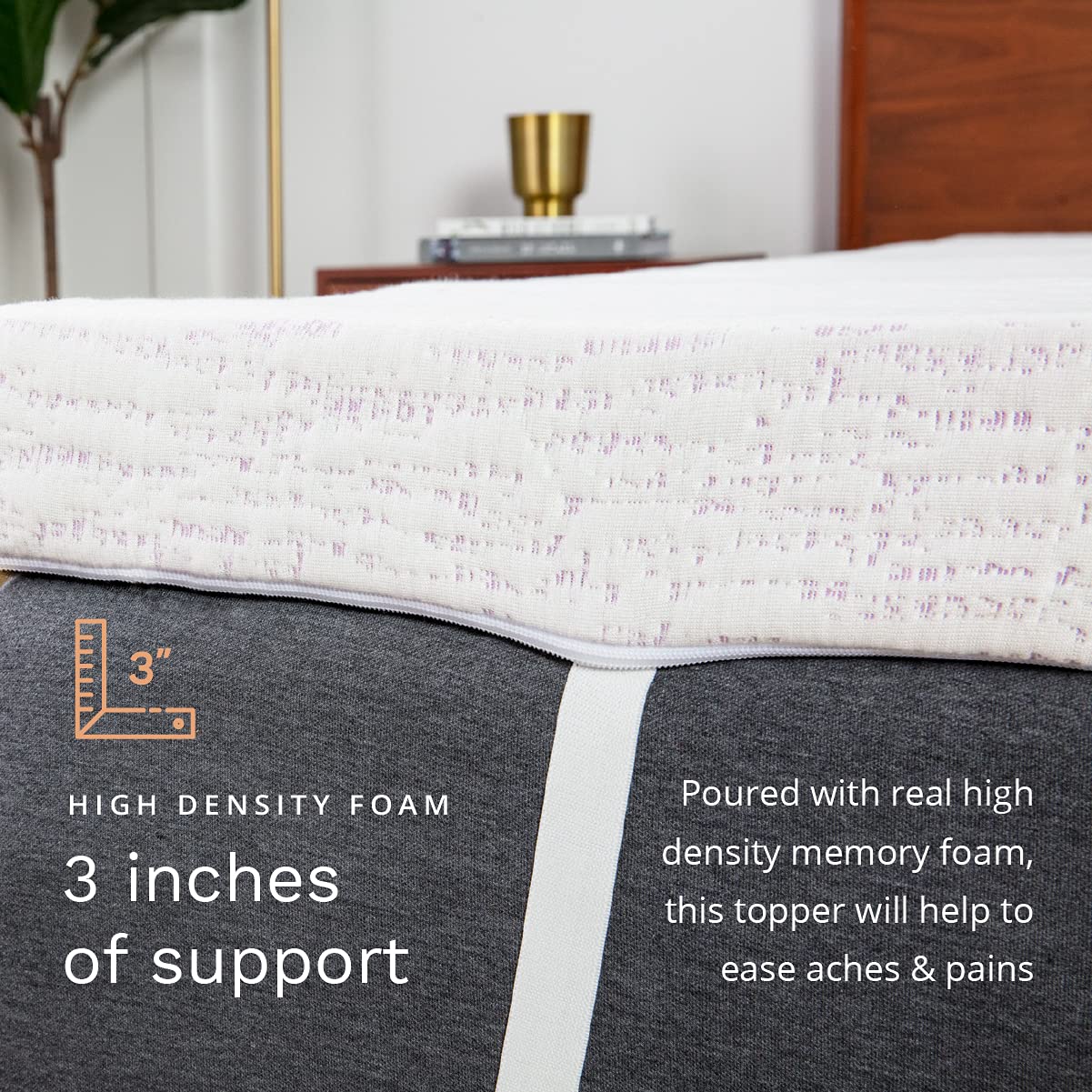 Select High Density Mattress Topper - Infused Lavender / Cal King