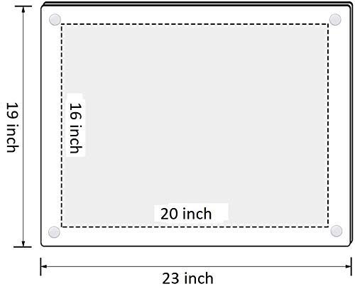 DistinctAndUnique 16" x 20" Clear Acrylic Wall Mount Floating Frameless Picture Frame Double Panel Plexiglass Display with Metal Standoff for Photos Artwork Posters Paintings (Full Frame is 19"x23")