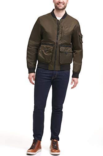 Levi's Men's Varsity Bomber Trucker Jacket, Olive Patch Pockets, XX-Large