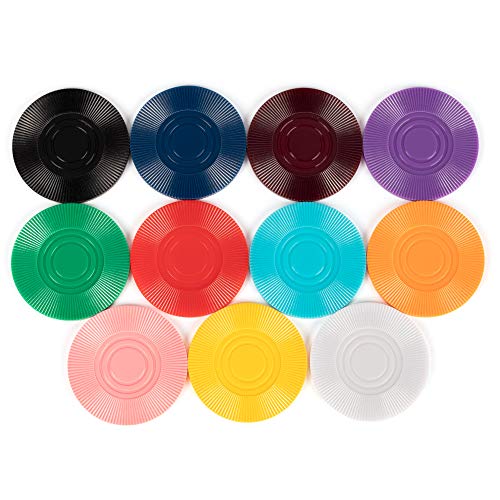 Brybelly 100-pack Interlocking Poker Chip Set - 2 Gram Lightweight Plastic Chips for Texas Hold Em Poker, Card Games, Casino Night, Mathematics Counting Learning, Large Bingo Markers (Green)
