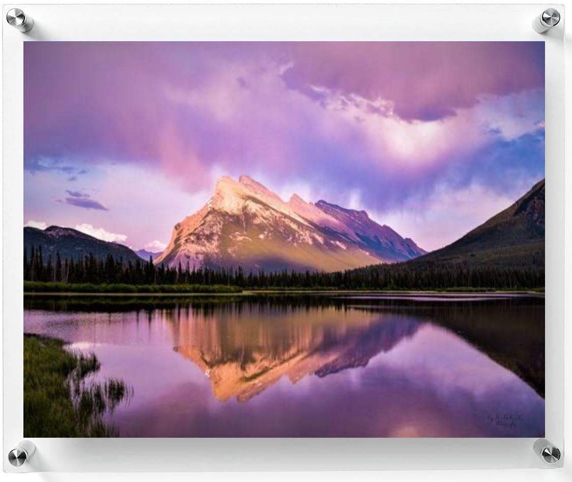 DistinctAndUnique 16" x 20" Clear Acrylic Wall Mount Floating Frameless Picture Frame Double Panel Plexiglass Display with Metal Standoff for Photos Artwork Posters Paintings (Full Frame is 19"x23")