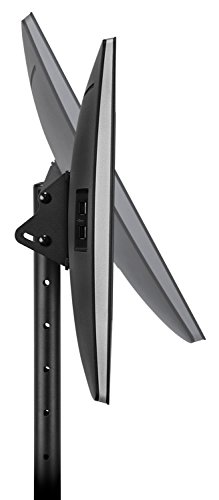 Mount-It! Mobile TV Stand with Locking Wheels | Adjustable Height Rolling Cart for 13" - 42" Flat Panel LCD LED Screens | VESA Compatible up to 200mm | Black