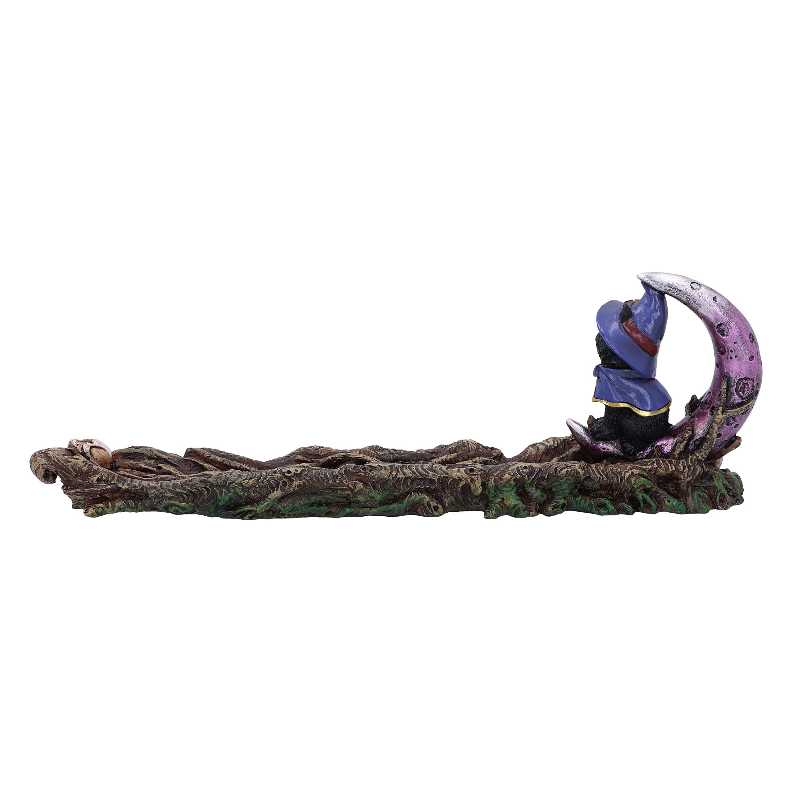 Nemesis Now Grimalkin Witches Familiar Black Cat and Crescent Moon Incense Burner,29cm