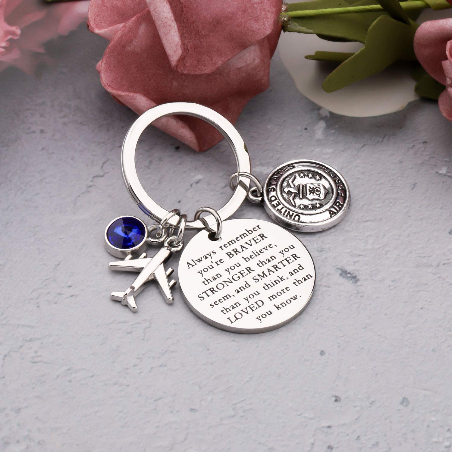 Air Force Gift Air Force Keychain Always Remember You’re Braver Than You Believe Keychain (Remember-Air ForceKS)