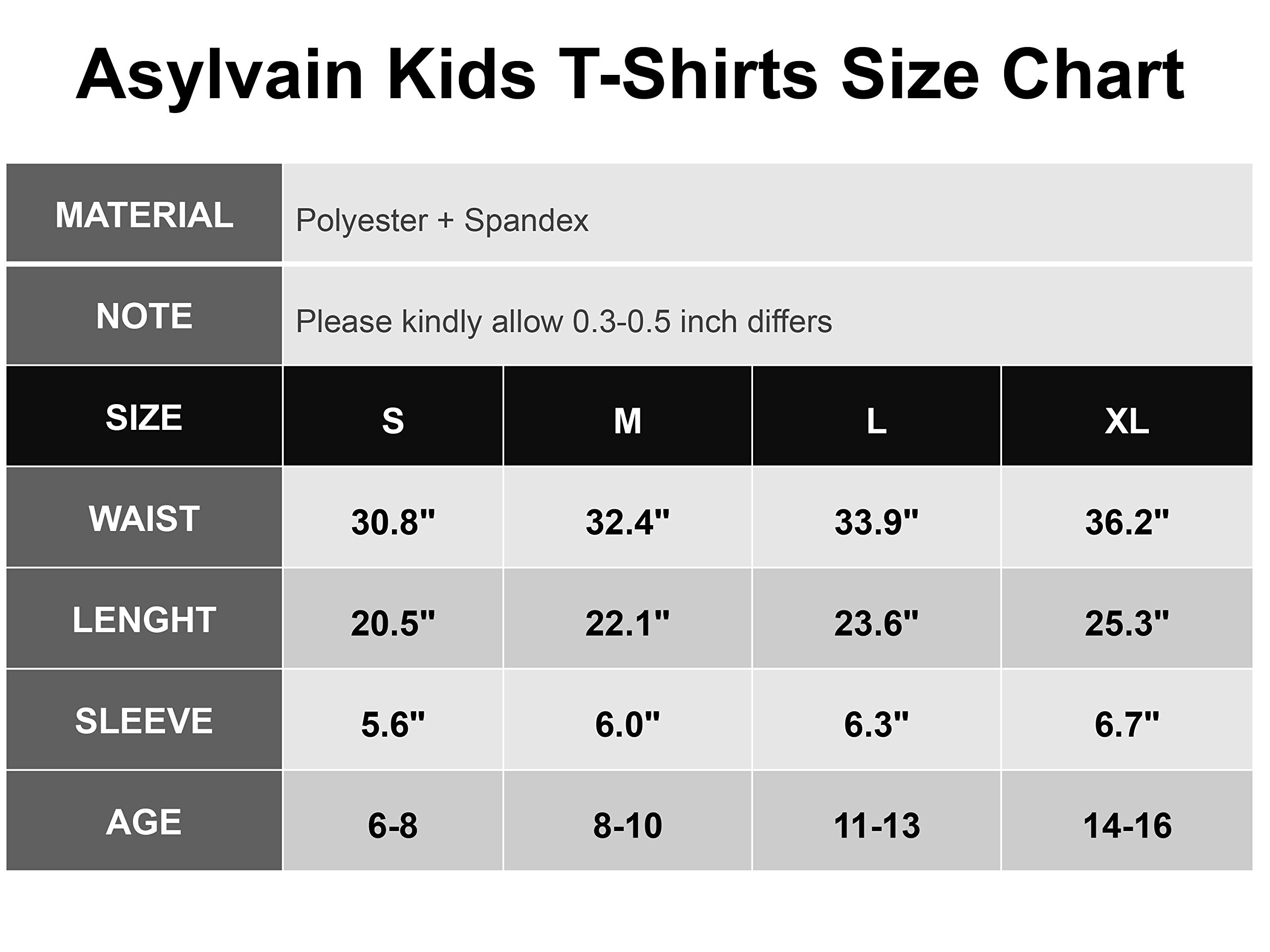 Asylvain Black Graphic Shirts for Kids Boys 3D Cool Tshirt Unisex Short Sleeve Summer Tops Tees Shirt Size 8-10 Years