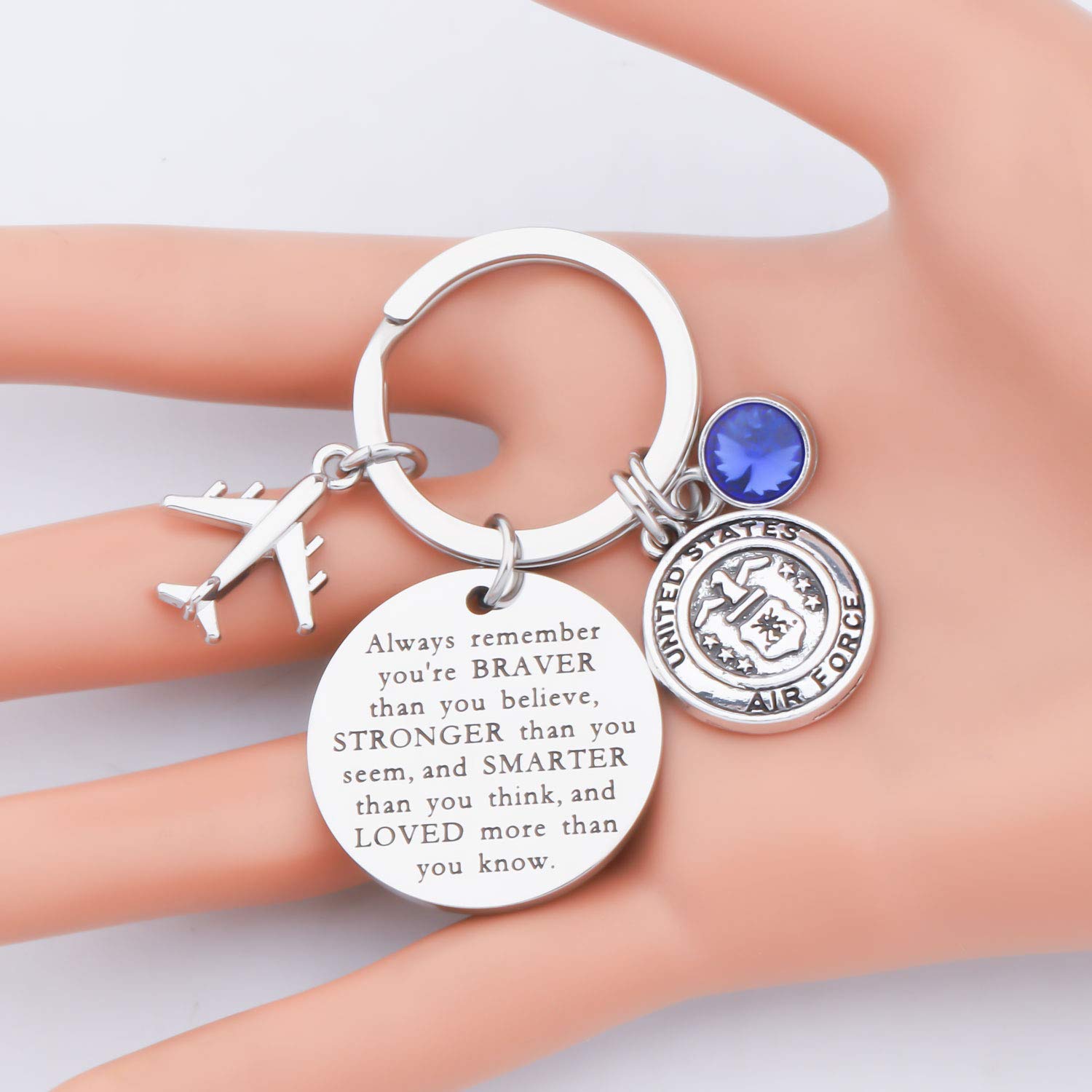 Air Force Gift Air Force Keychain Always Remember You’re Braver Than You Believe Keychain (Remember-Air ForceKS)