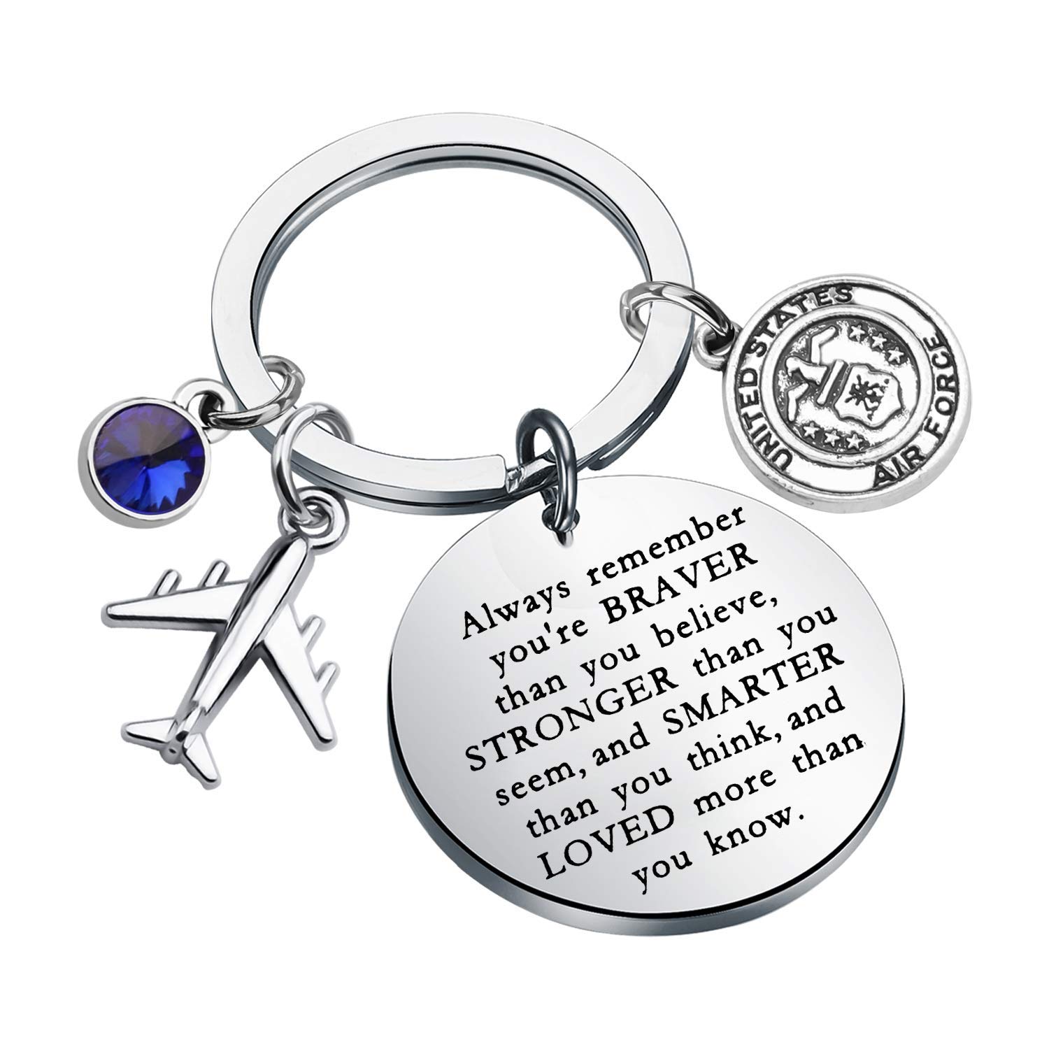 Air Force Gift Air Force Keychain Always Remember You’re Braver Than You Believe Keychain (Remember-Air ForceKS)