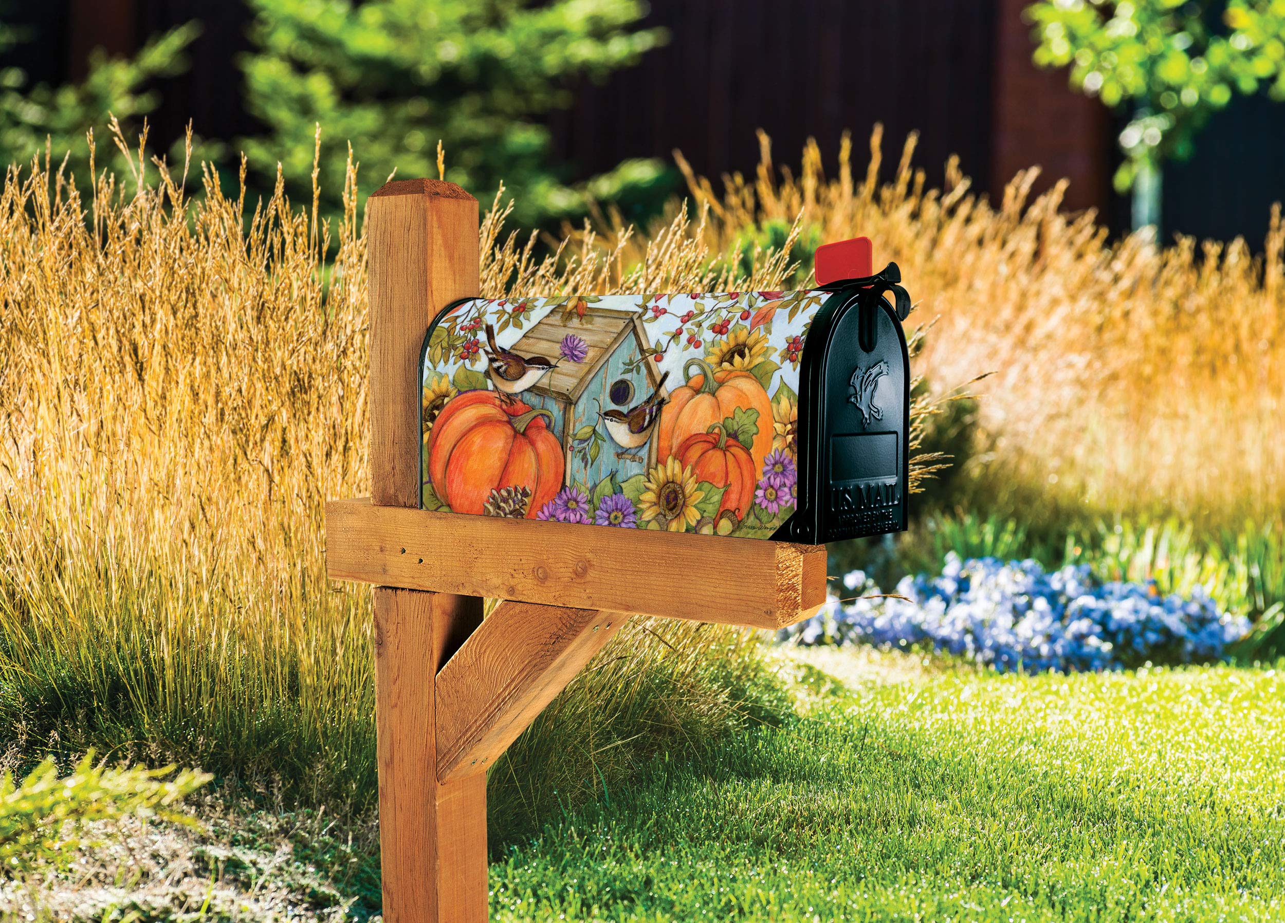 Studio M Autumn Birdhouse Decorative MailWrap, The Original Magnetic Mailbox Cover, Made in USA, Superior Weather Durability, Standard Size fits 6.5W x 19L Inch Mailbox
