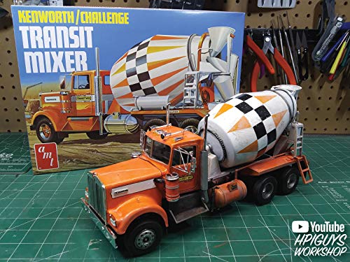Round 2 Unknown AMT Kenworth/Challenge Transit Cement Mixer 1:25 Scale Model Kit (AMT1215)