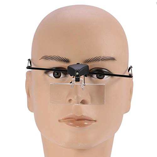 Magnifier Glasses w/LED Light for Lash Extensions - 3 Lenses Magnifier Spectacles 1.5X 2.5X 3.5X Eyeglass LED Magnifier Hands Free Head Eyelash Extension Magnifying Glass