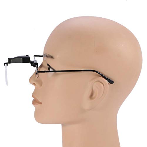 Magnifier Glasses w/LED Light for Lash Extensions - 3 Lenses Magnifier Spectacles 1.5X 2.5X 3.5X Eyeglass LED Magnifier Hands Free Head Eyelash Extension Magnifying Glass