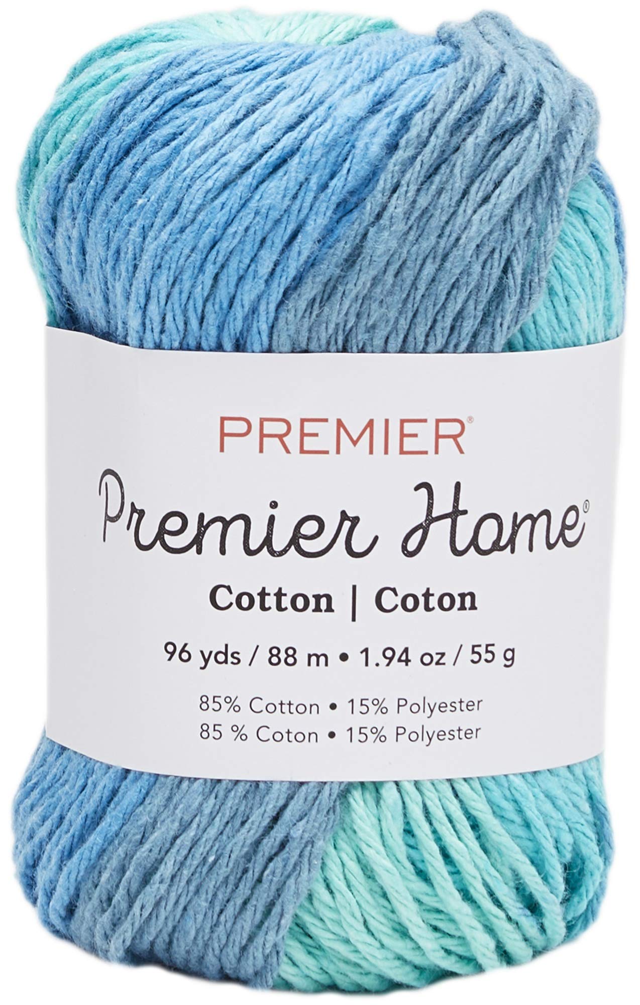 Premier Yarns Yarn Home Cotton MLT TURQSE ST, Turquoise Stripe