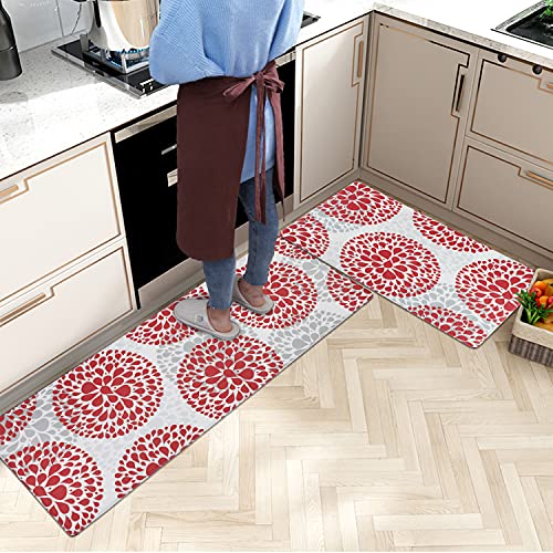 Homcomoda Boho Kitchen Rugs Sets 2 Piece Cushioned Anti Fatigue Kitchen Mats for Floor Non Slip Waterproof Comfort Mats for Kitchen Laundry Office