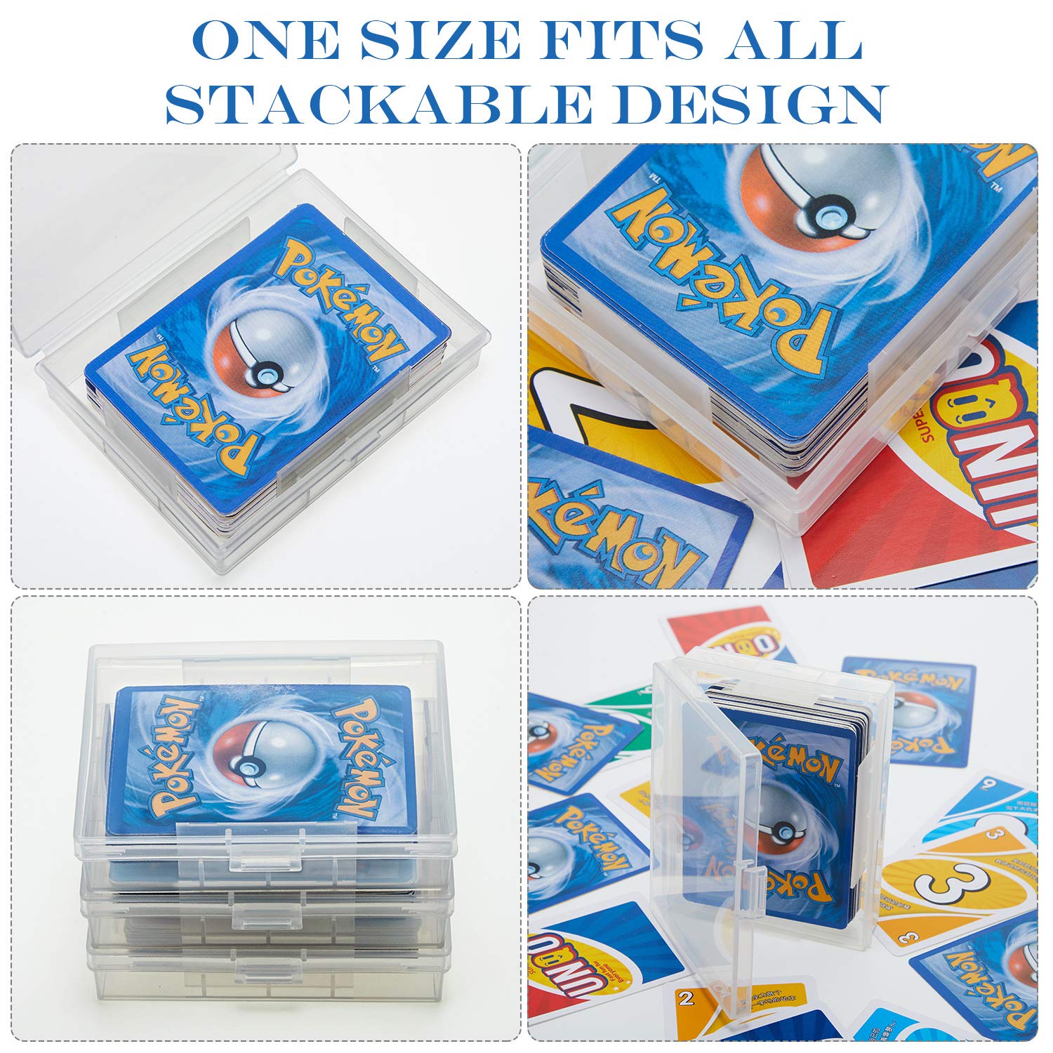 Skylety 6 Pieces Playing Card Case Holder Playing Card Box Game Organizers and Storage Containers Deck, Snaps Closed for Travel and Restaurant