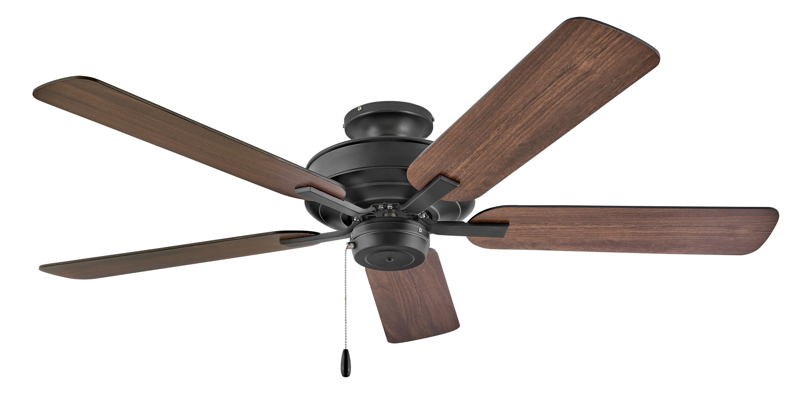Hinkley Metro 52" Indoor Dual Mount Ceiling Fan with No Light - Traditional Style, Reversible Wooden Fan Blades - Matte Black - Remote Sold Separately
