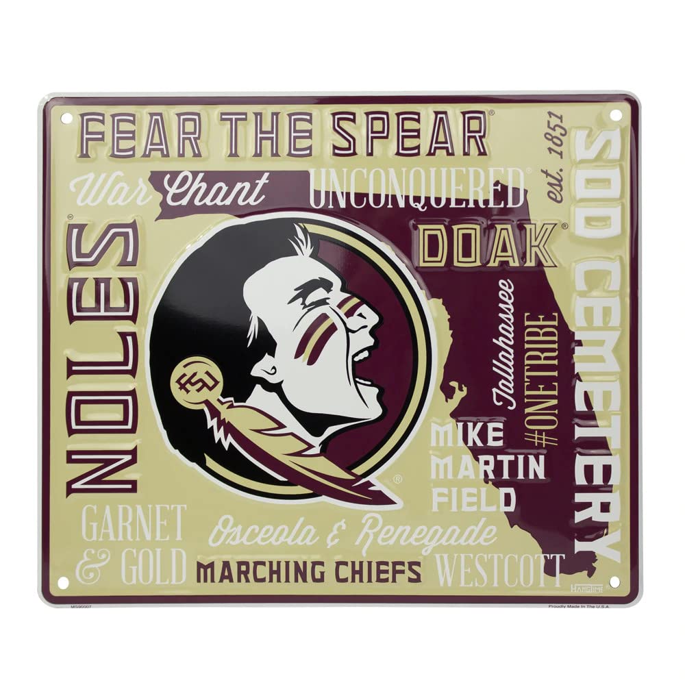Hangtime Florida State University - FSU - Florida State Seminoles 12 x 14 inch Fan Cloud Sign