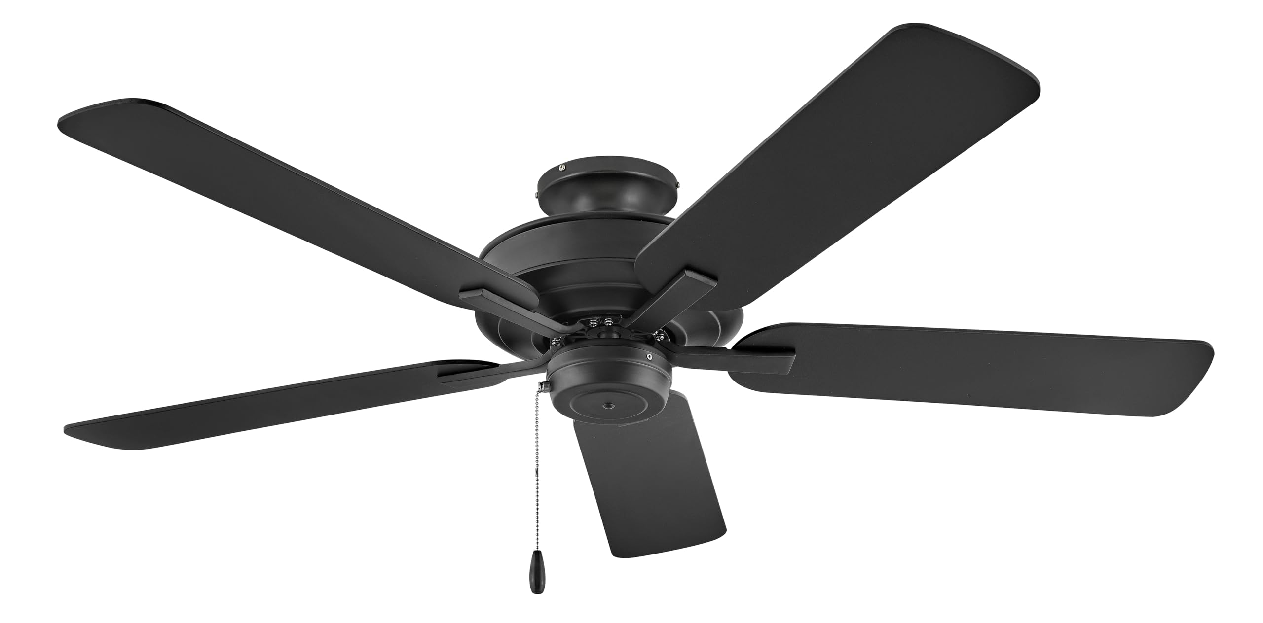 Hinkley Metro 52" Indoor Dual Mount Ceiling Fan with No Light - Traditional Style, Reversible Wooden Fan Blades - Matte Black - Remote Sold Separately