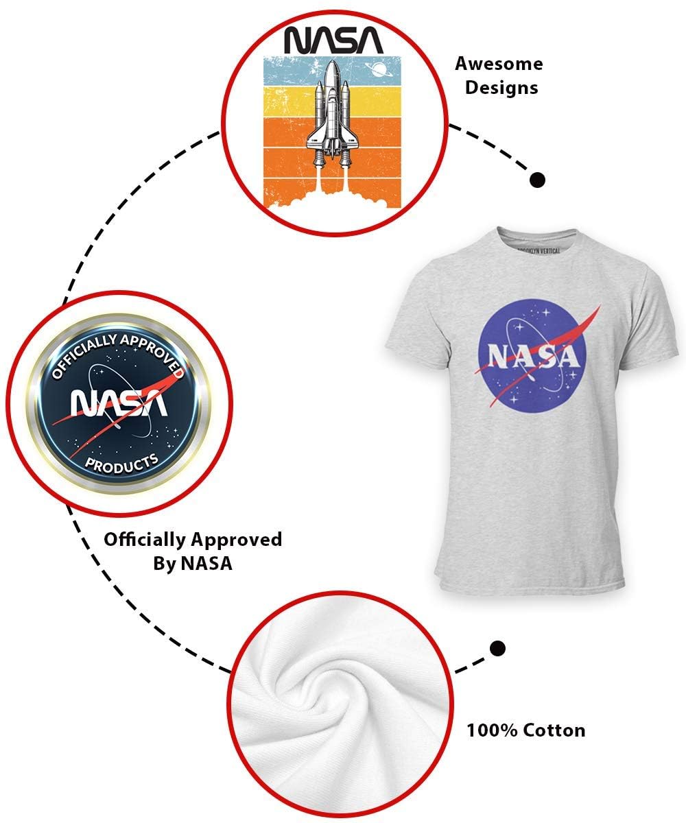 BROOKLYN VERTICAL Officially Approved NASA Product 4-Pack Boys Short Sleeve Crew Neck T-Shirt with Chest Print