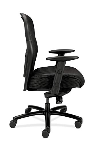 HON Wave Mesh Big and Tall Executive Chair | Knee-Tilt | Adjustable Arms | Black Fabric Seat | HVL705 Model
