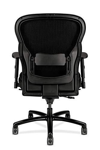 HON Wave Mesh Big and Tall Executive Chair | Knee-Tilt | Adjustable Arms | Black Fabric Seat | HVL705 Model