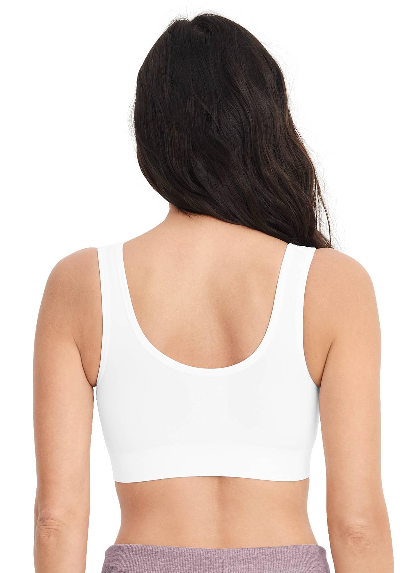 Jockey Women's Bra Seamfree Back Smoothing Bralette, White, XL