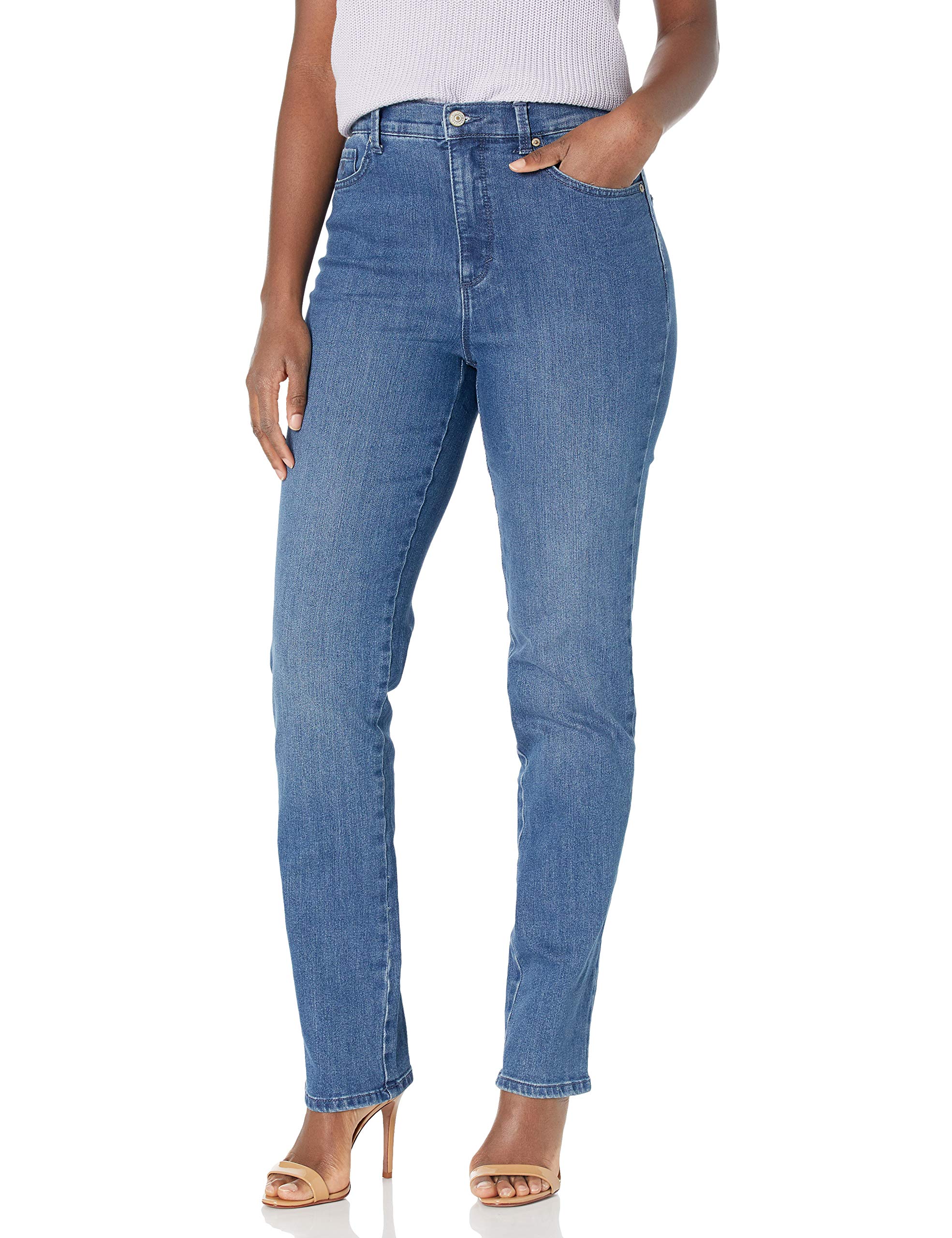 Gloria Vanderbilt Women's Amanda Classic High Rise Tapered Jean Standard, Frisco, 14 Long